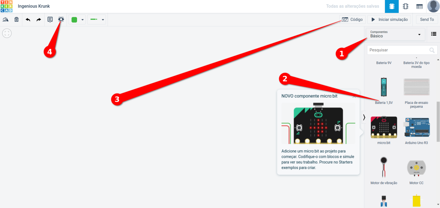 Introdução ao Tinkercad, simulação de circuito. - Robotecforall