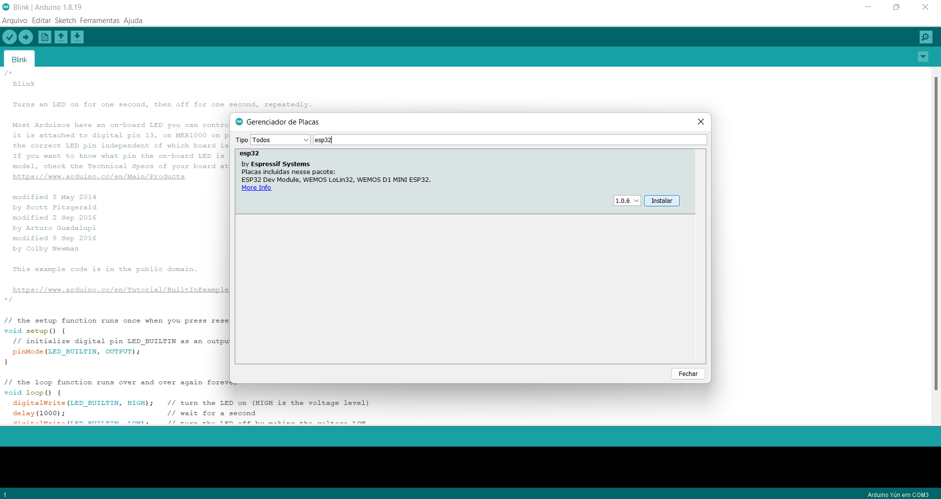 Instalação do Ambiente do ESP32 - Robotecforall